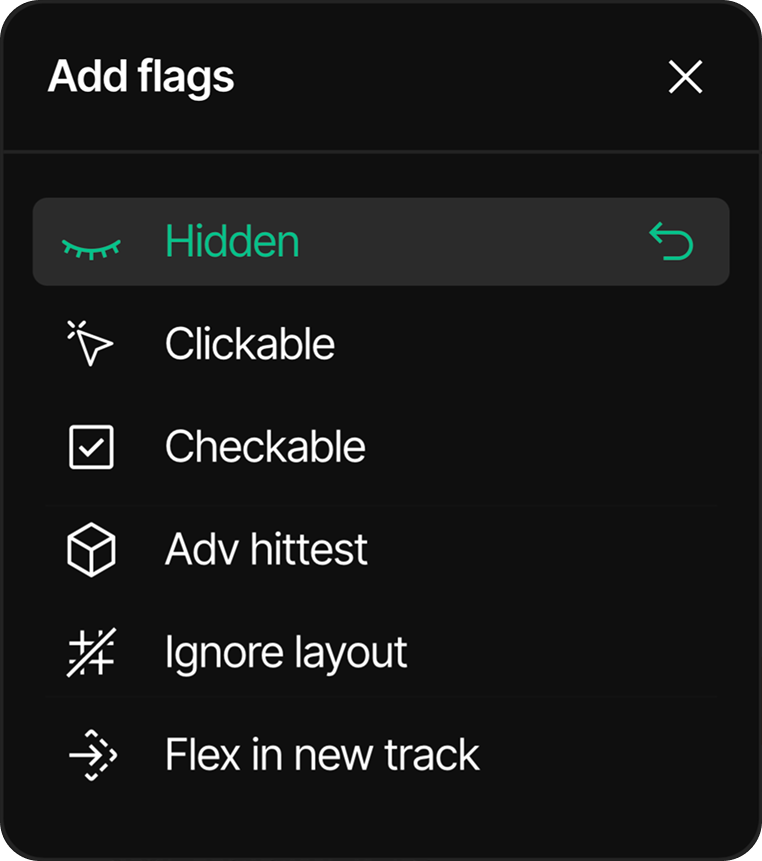 Flags | SquareLine Vision Documentation